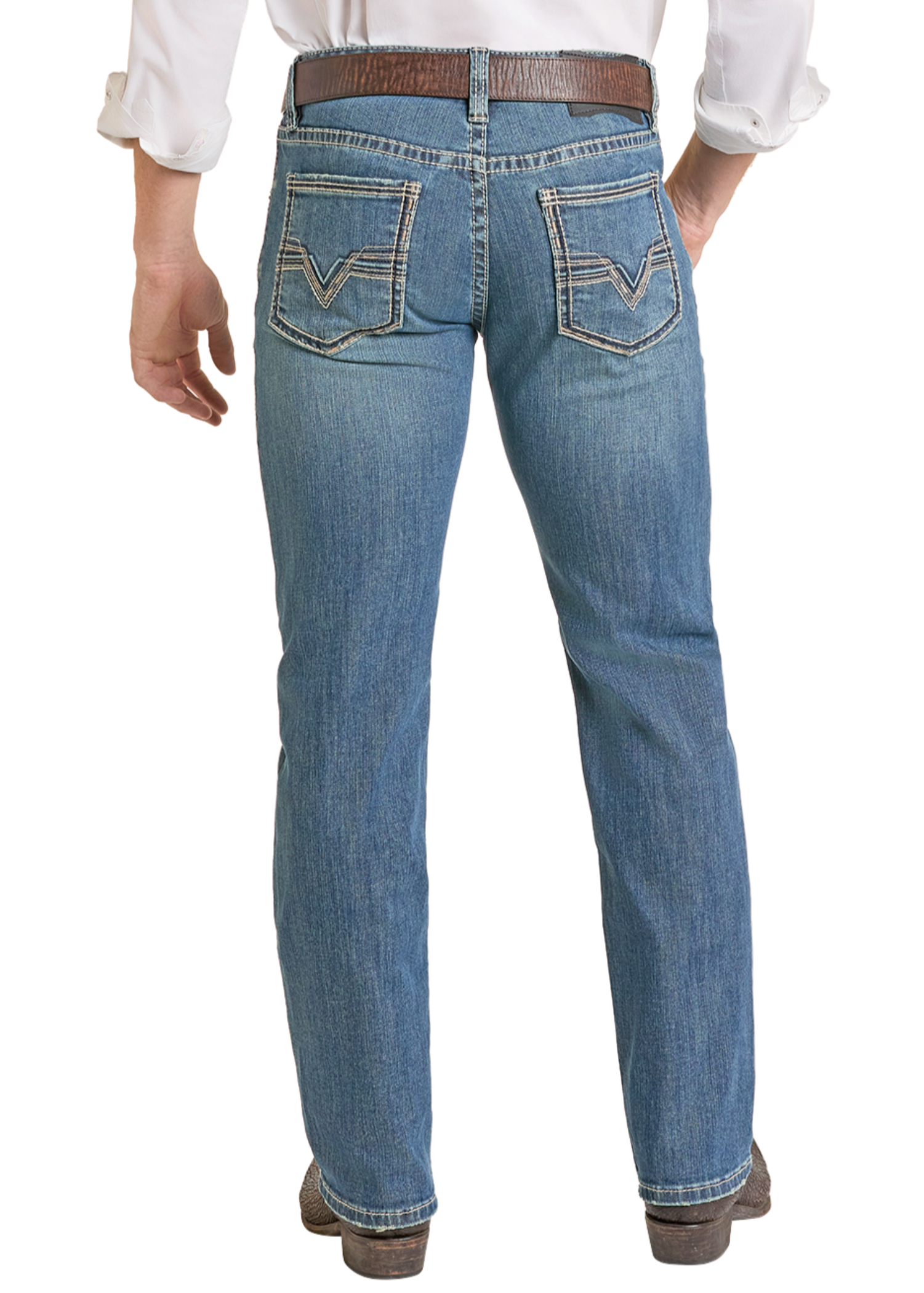 Men's Slim Fit Bar Stitch Straight Leg Jeans | Rock & Roll Denim