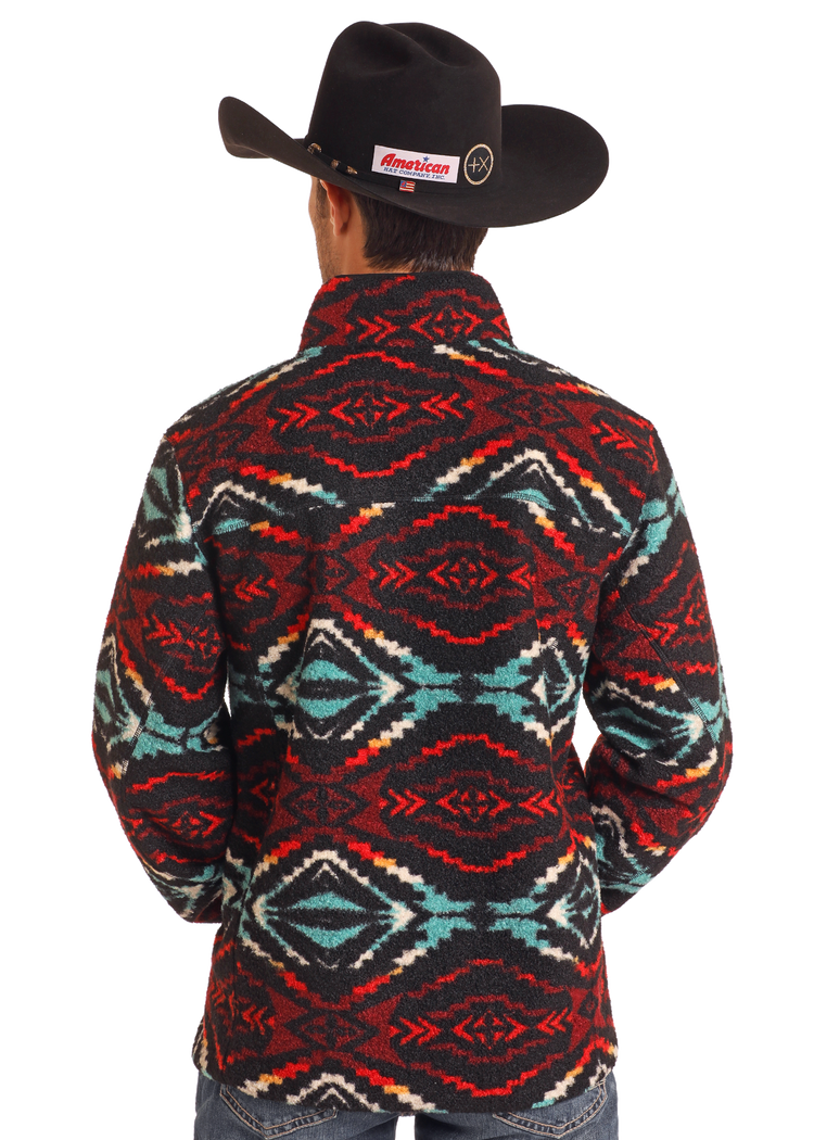 Men's Aztec Print Berber Jacket | Rock & Roll Denim