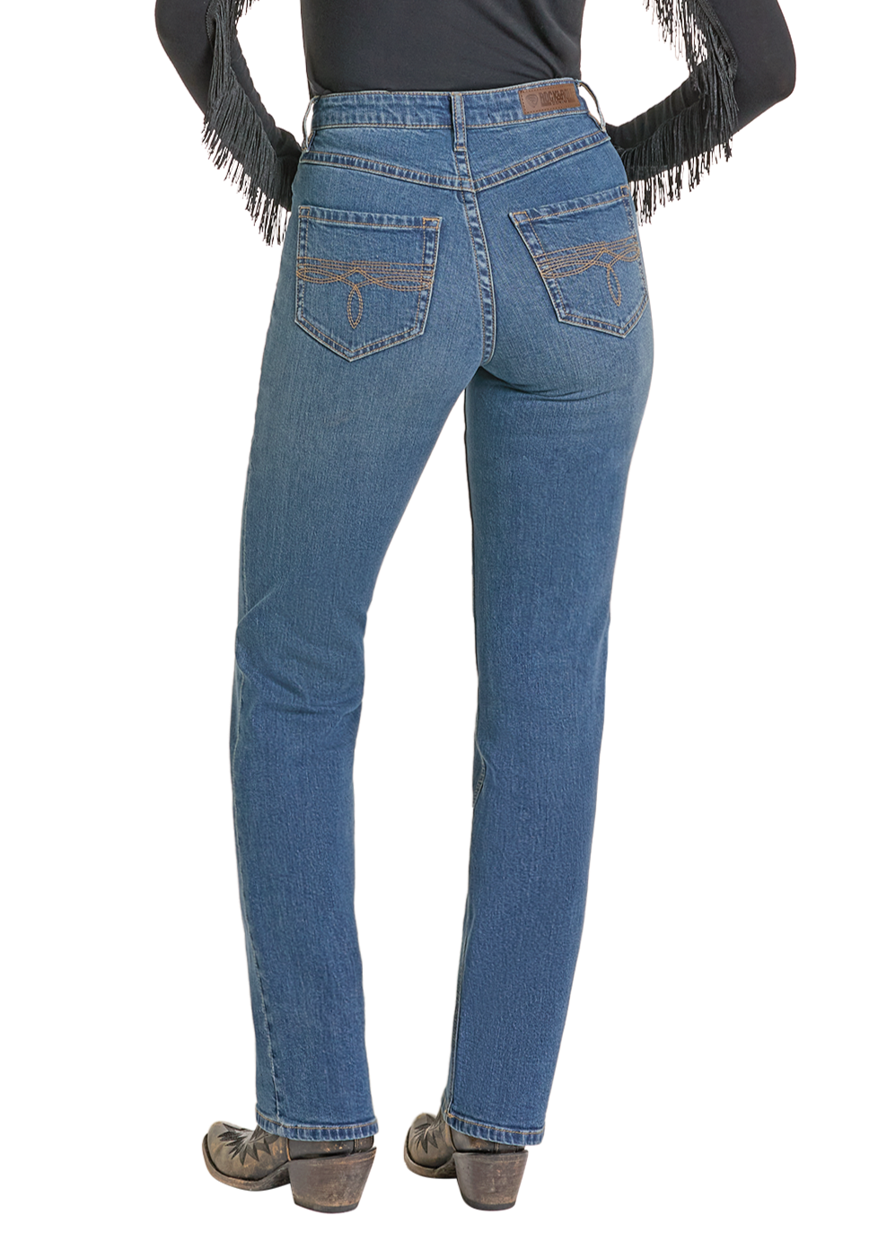 Women's High Rise Studded Pocket Modest Bootcut Jeans | Rock & Roll Denim