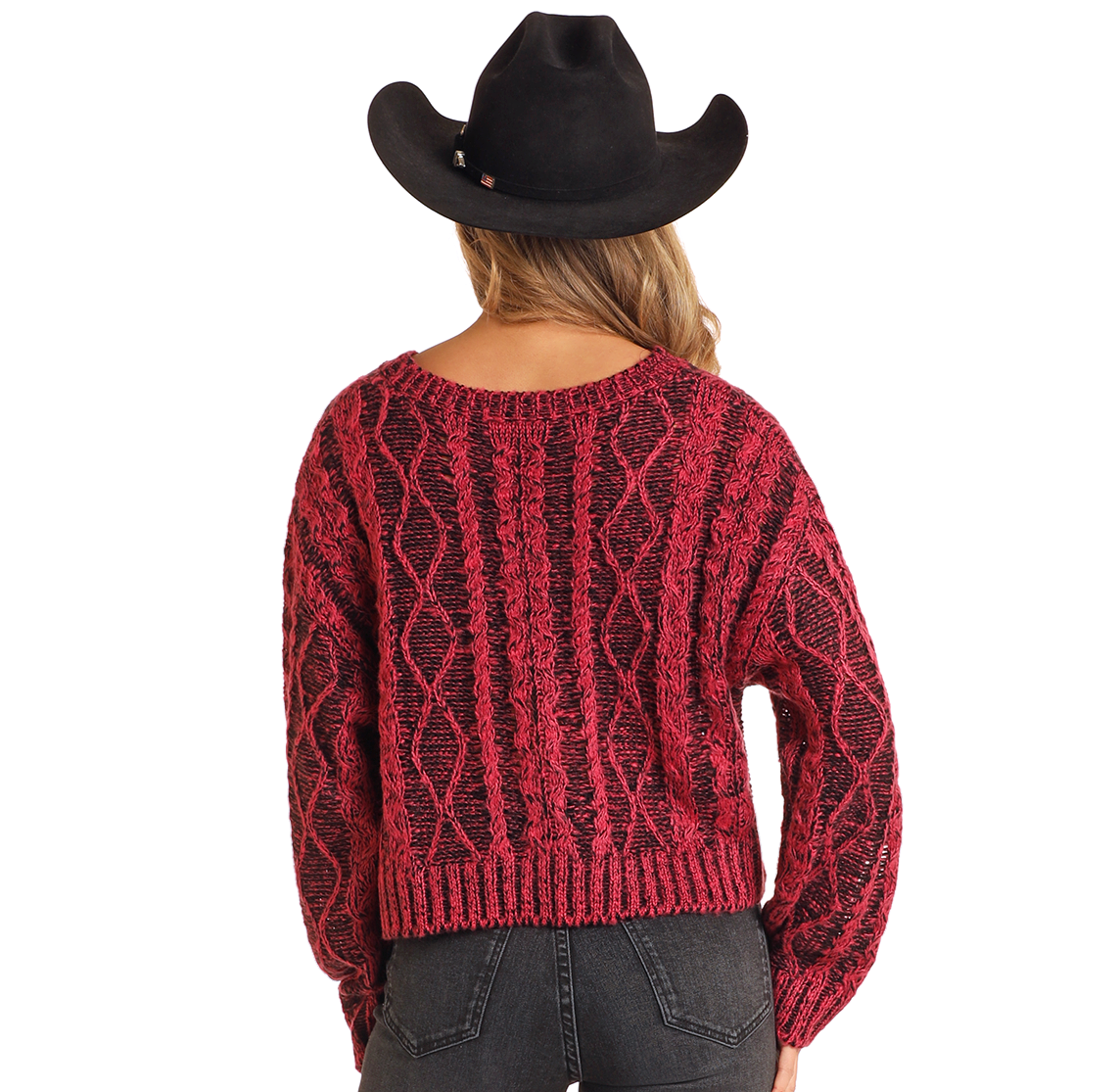 Women's Cable Knit Boxy Sweater | Rock & Roll Denim Women's Cable Knit Boxy Sweater | Rock & Roll Denim