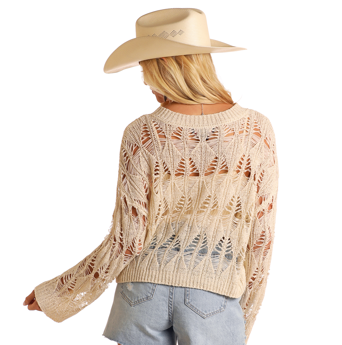 Women's Open Knit Sweater | Rock & Roll Denim Women's Open Knit Sweater | Rock & Roll Denim
