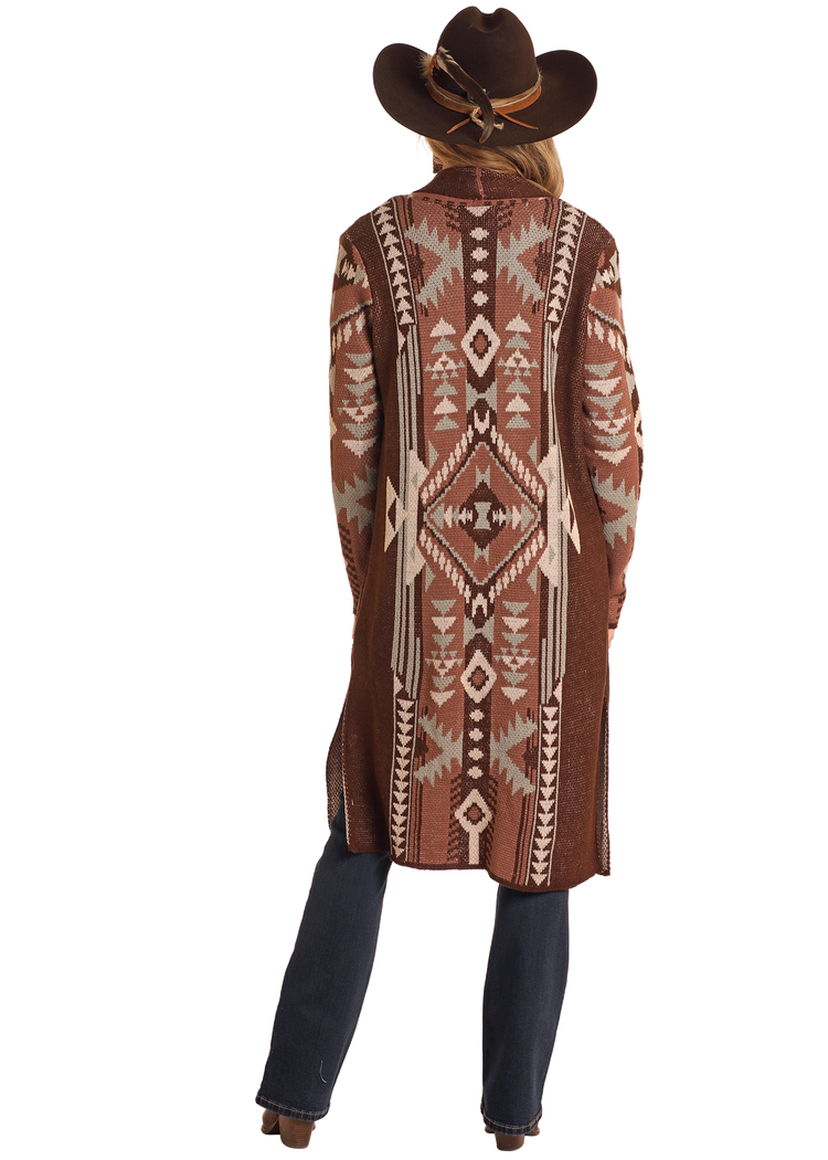 Women's Brown Aztec Duster | Rock & Roll Denim
