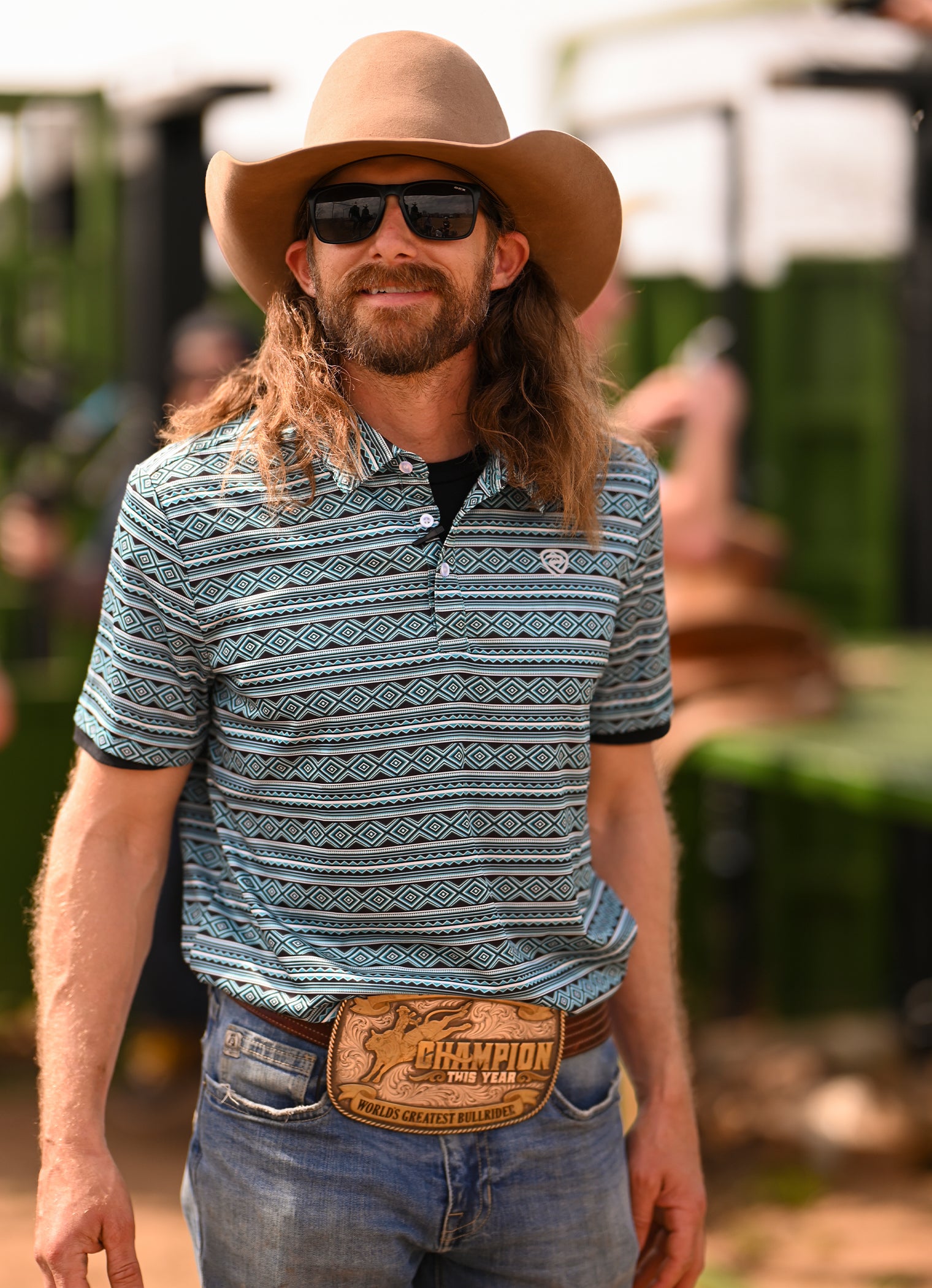 Men's Striped Aztec Polo | Rock & Roll Denim