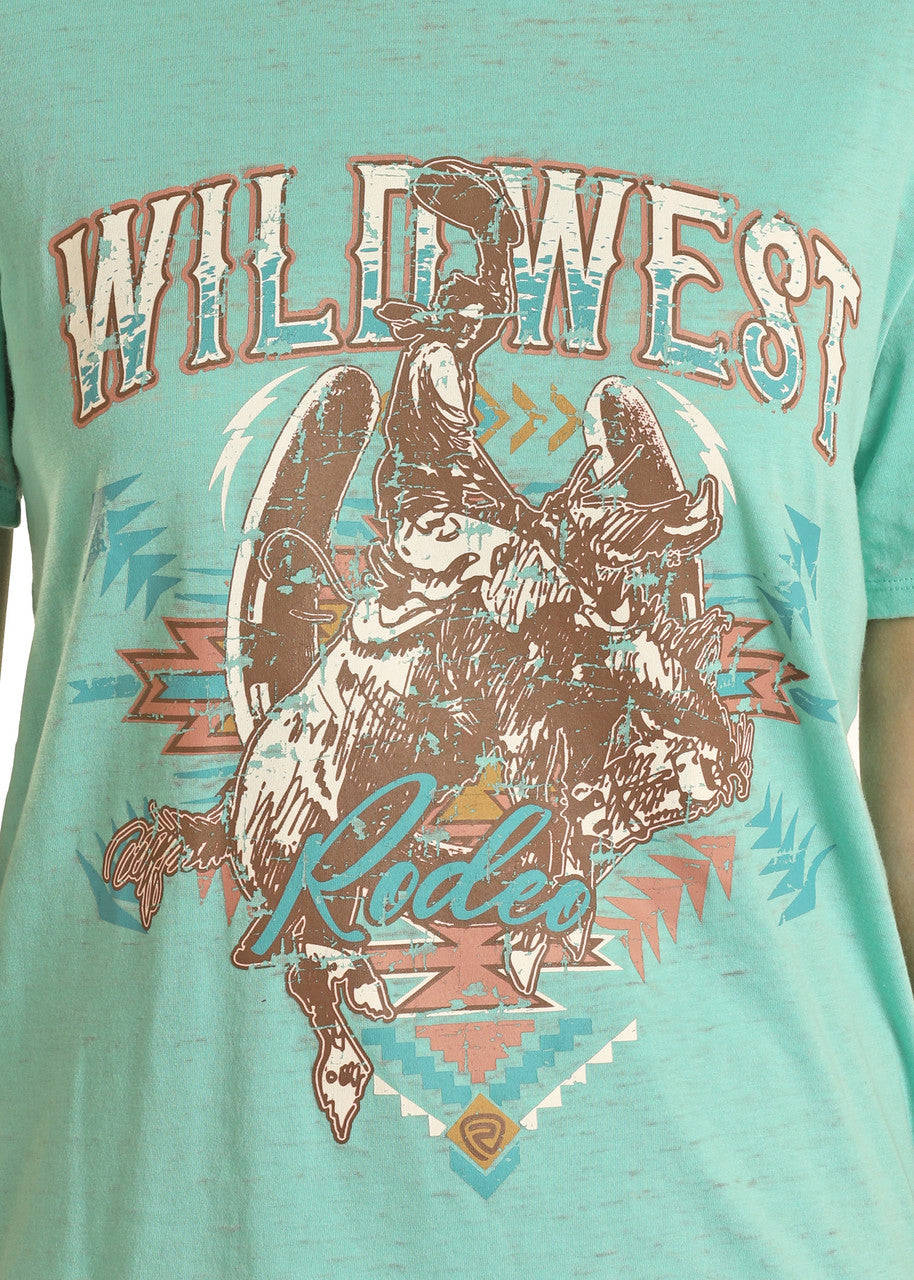 Womens Wild West Graphic T Shirt Rock And Roll Denim