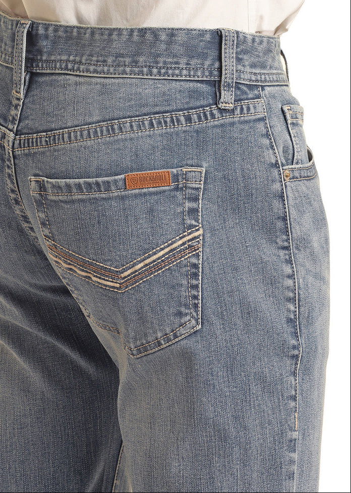 Men's Vintage '46 Regular Fit V Embroidered Stackable Bootcut Jeans in ...